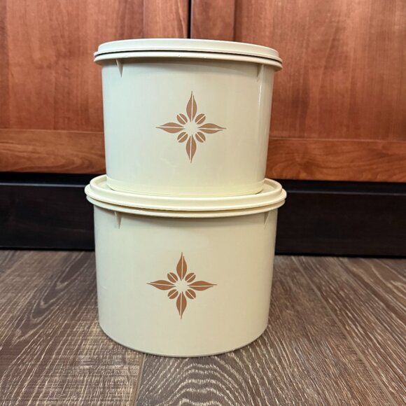 Tupperware | Kitchen | Vintage Tupperware Almond Starburst Round ...